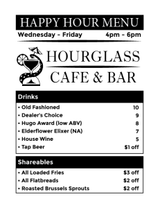 Menu – Hourglass Cafe & Bar