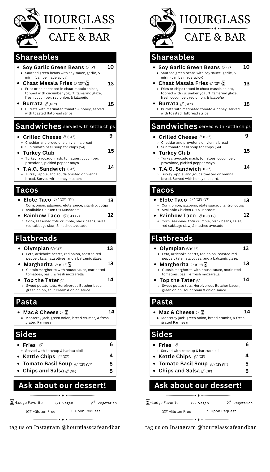 Menu – Hourglass Cafe & Bar